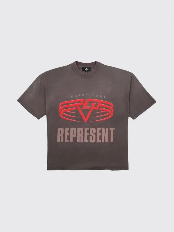 REPRESENT Cotton Crew-neck T-shirt With Logo - Brown