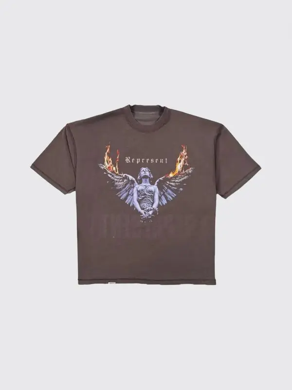 REPRESENT Cotton Crew-neck T-shirt With Logo - Brown