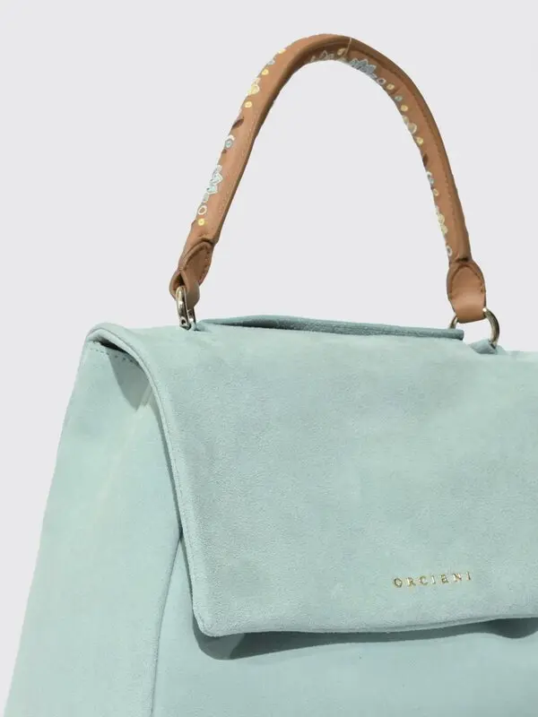 Orciani Sveva Soft Suede Bag With Embroidered Handle