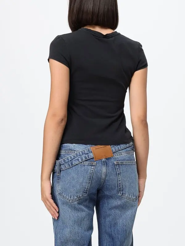 Alexander Wang Slim Fit Stretch-cotton T-shirt With Contrast Logo