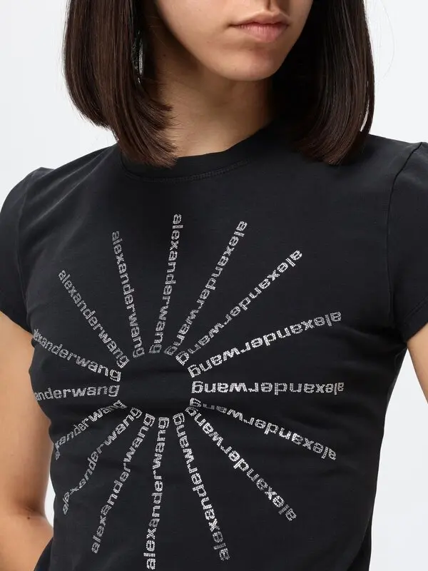 Alexander Wang Slim Fit Stretch-cotton T-shirt With Contrast Logo