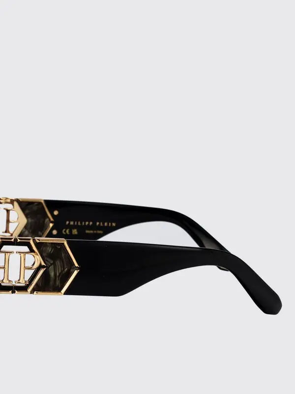 Philipp Plein Tortoiseshell Sunglasses With Gold Tone Embellishments - Black