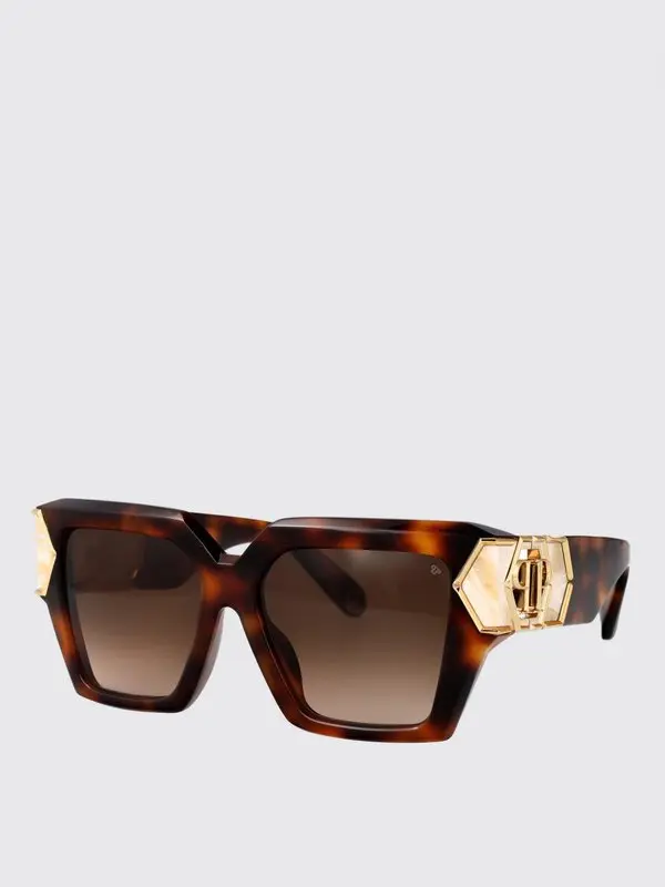 Philipp Plein Tortoiseshell Sunglasses With Gold Tone Embellishments - Brown