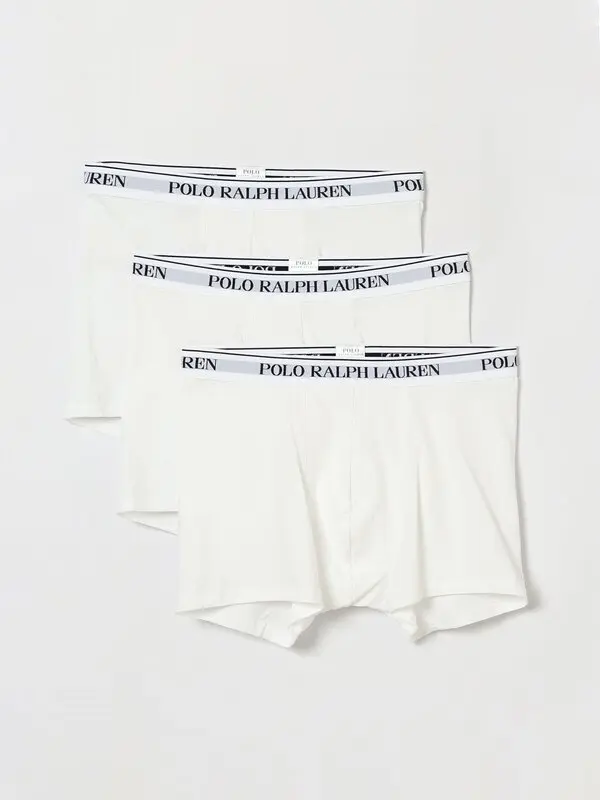 Polo Ralph Lauren Set Of Three Stretch-cotton Boxer Trunks With Logo Waistband - White