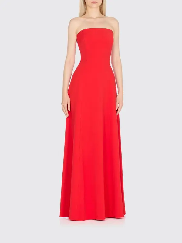 Solace London Long Crêpe Dress - Red