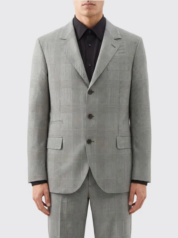 Brunello Cucinelli Prince Of Wales Single-breasted Virgin Wool Blazer