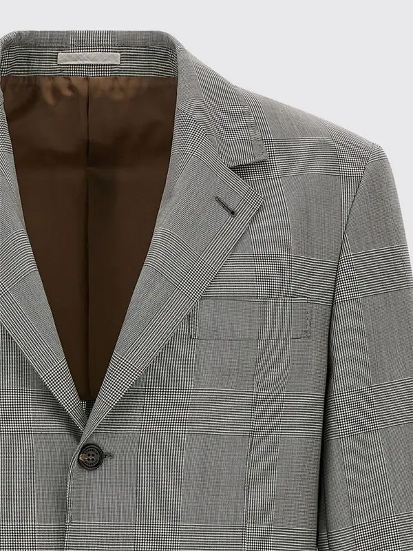 Brunello Cucinelli Prince Of Wales Single-breasted Virgin Wool Blazer