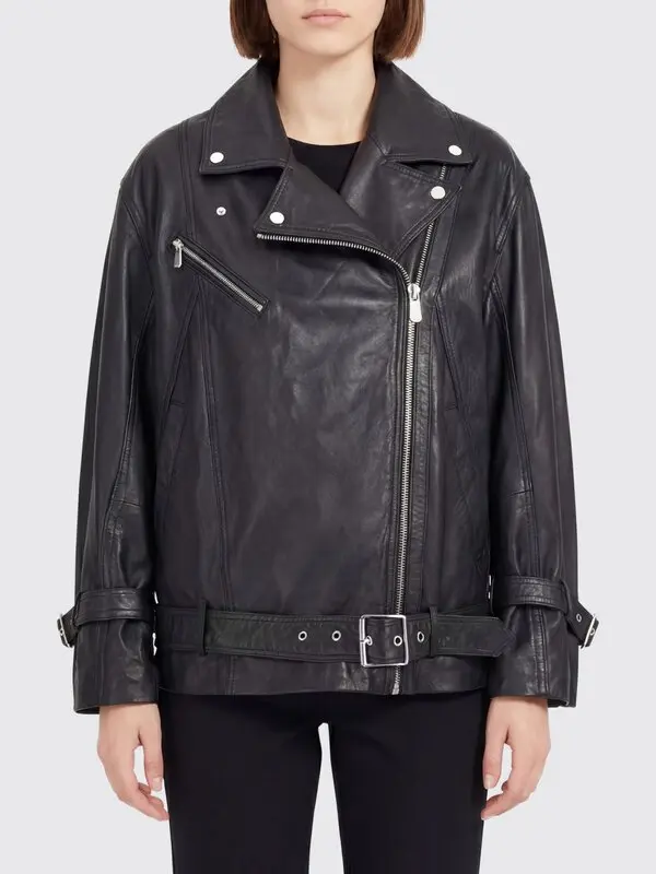 Pinko Leather Biker Jacket - Black