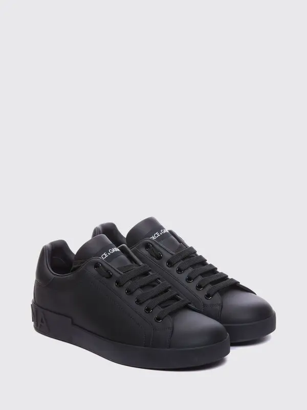Dolce & Gabbana Portofino Smooth Calfskin Lace Up Sneakers