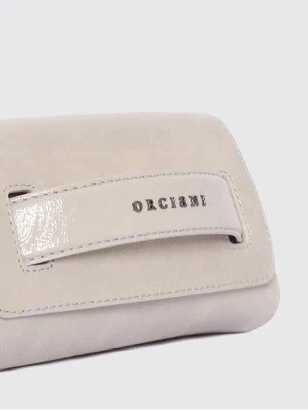 Orciani Gossip Stark Ruched Leather Clutch - White