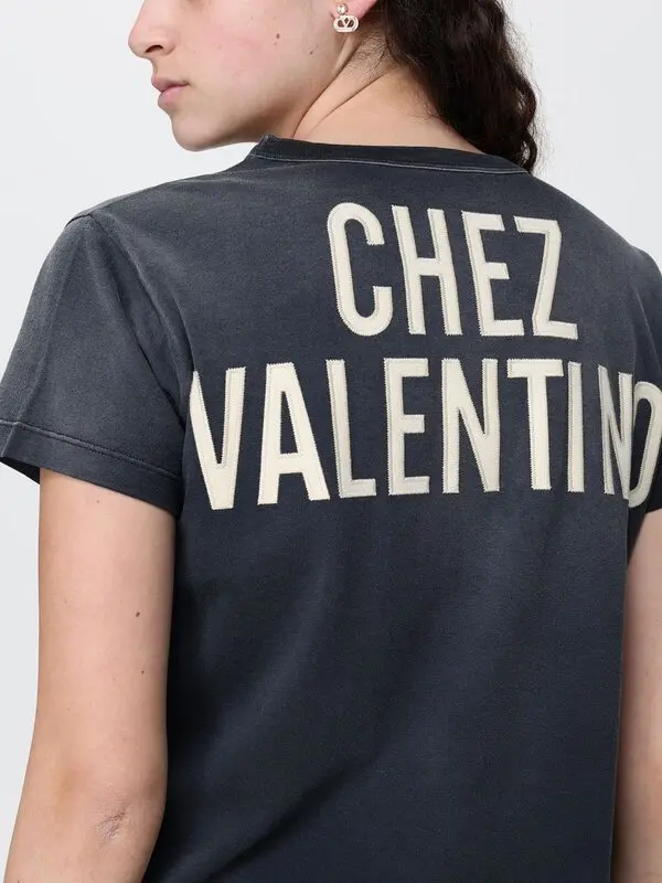 Valentino Garavani Cotton T-shirts Chez - Black