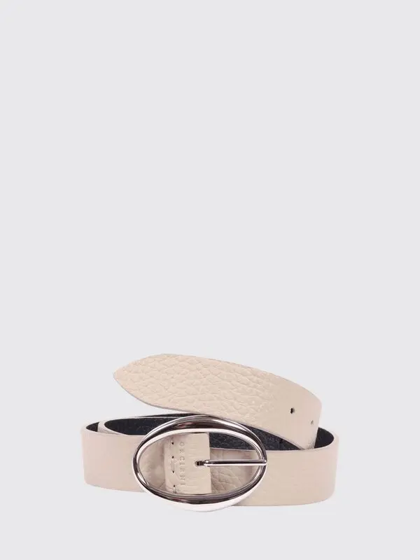 Orciani Hammered Leather Belt - Beige