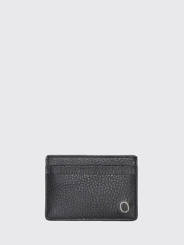 Orciani Micron Hammered Leather Credit Card Holder - Black