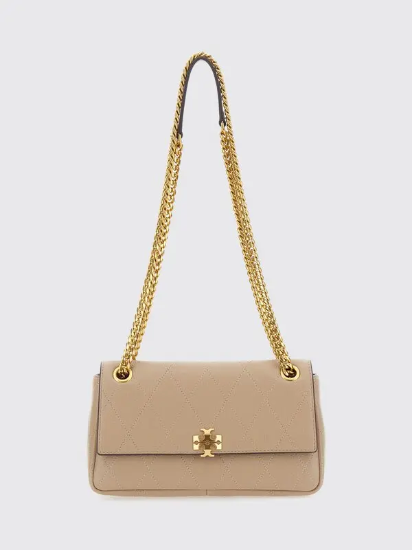 Tory Burch Charlie Quilted Leather Mini Crossbody Bag - Grey