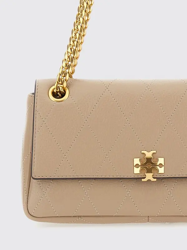 Tory Burch Charlie Quilted Leather Mini Crossbody Bag - Grey