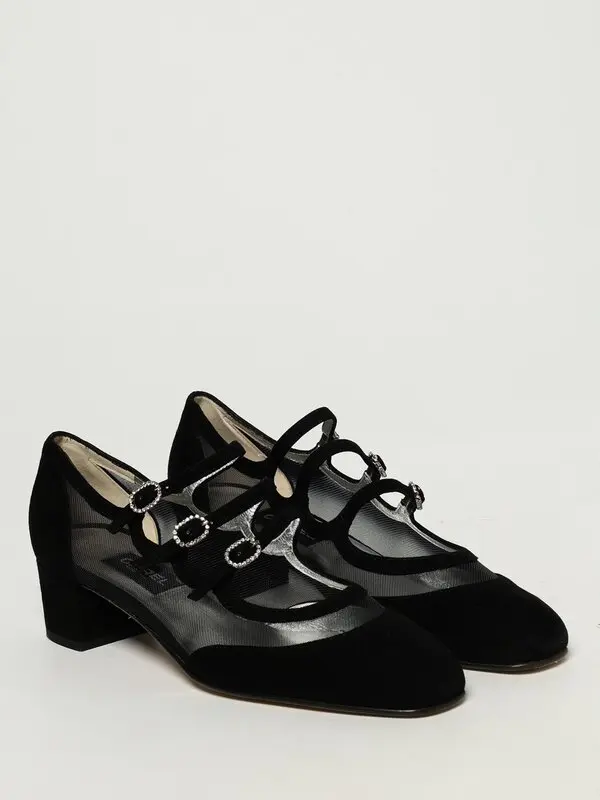 CAREL Suede Mesh Mary Jane Heels