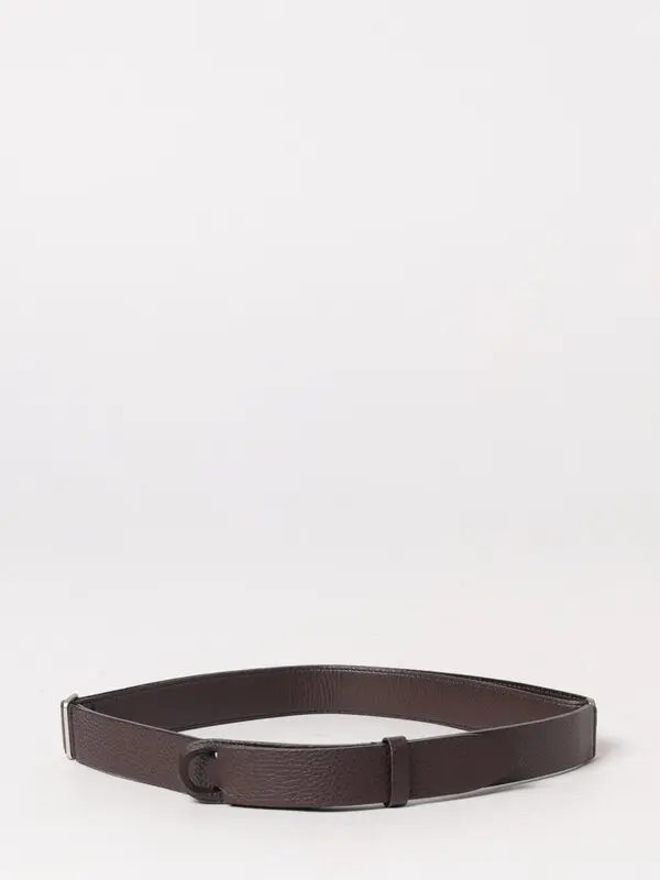 Orciani Hammered Leather Belt - Ebony