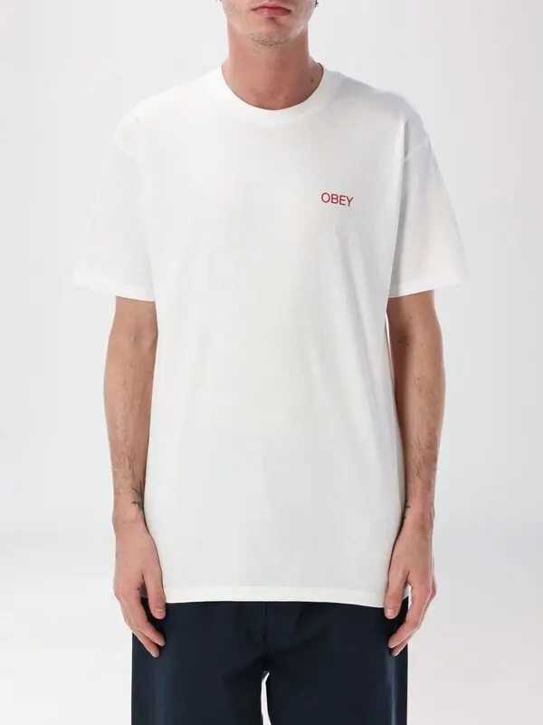 Obey Printed Cotton T-shirt - White