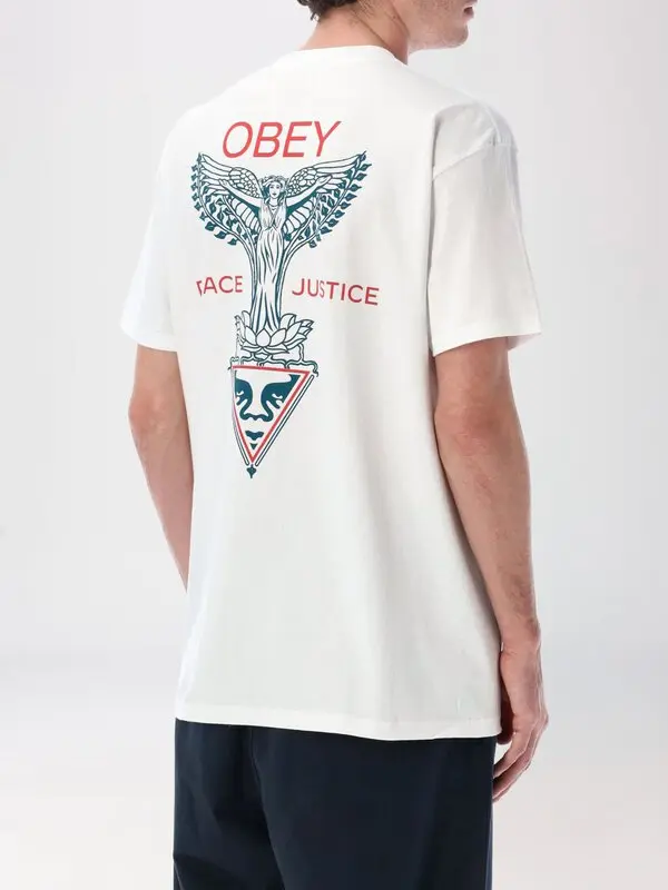 Obey Printed Cotton T-shirt - White