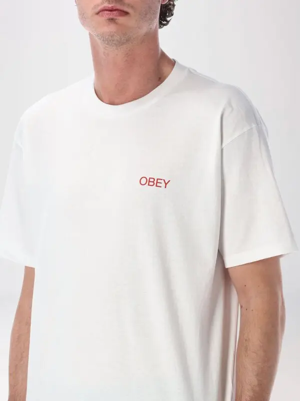 Obey Printed Cotton T-shirt - White