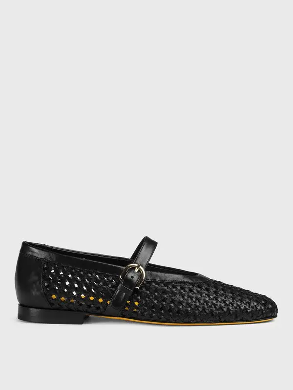 DOUCAL'S Woven Leather Ballet Pumps - Black
