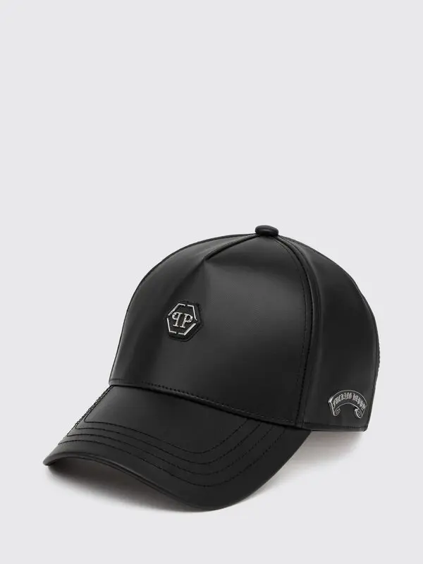 Philipp Plein Leather Baseball Cap With Logo
