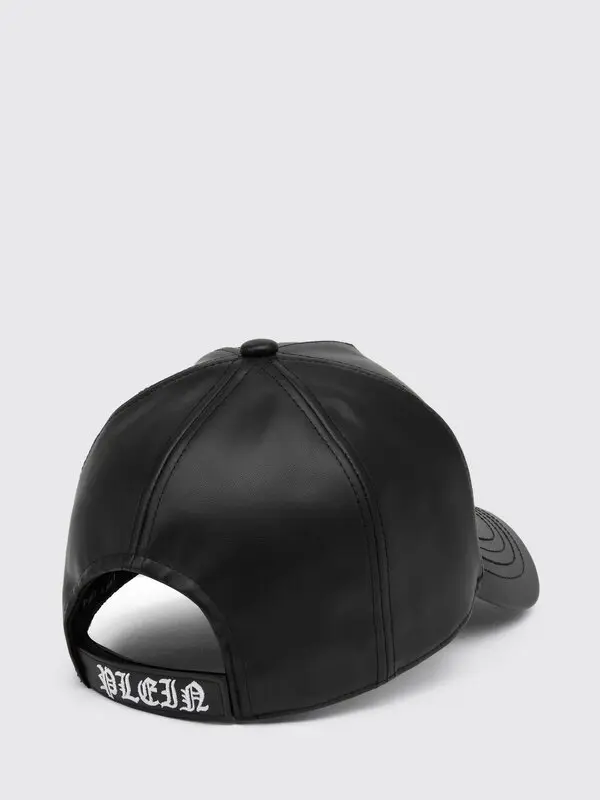 Philipp Plein Leather Baseball Cap With Logo