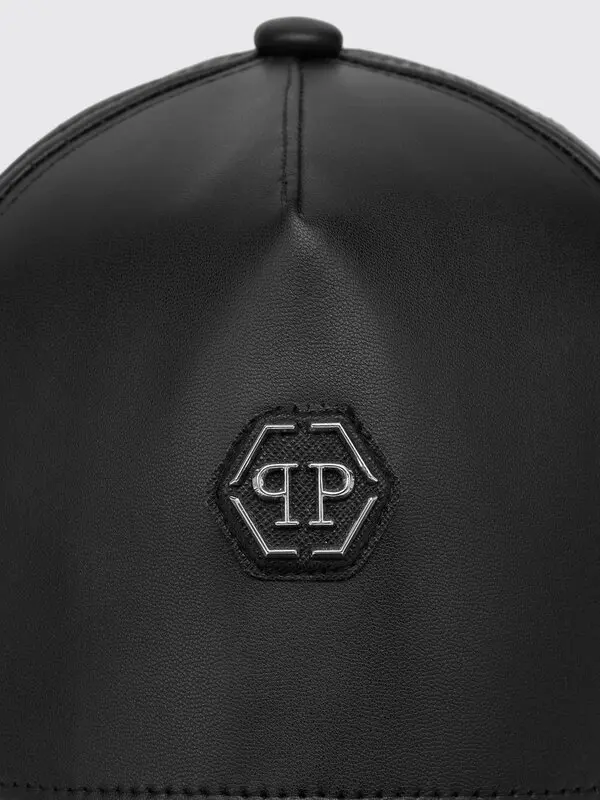 Philipp Plein Leather Baseball Cap With Logo