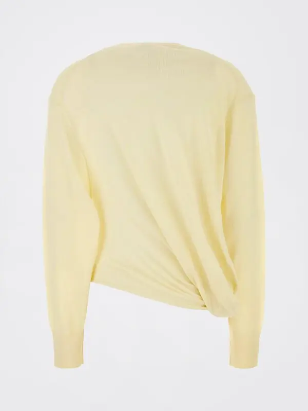 Loewe Draped V-neck Wool Blend Sweater - Yellow