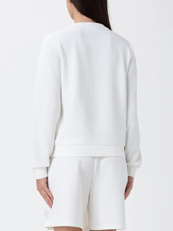 Liu Jo Modal Blend Crew Neck Sweatshirt With Rhinestone Logo