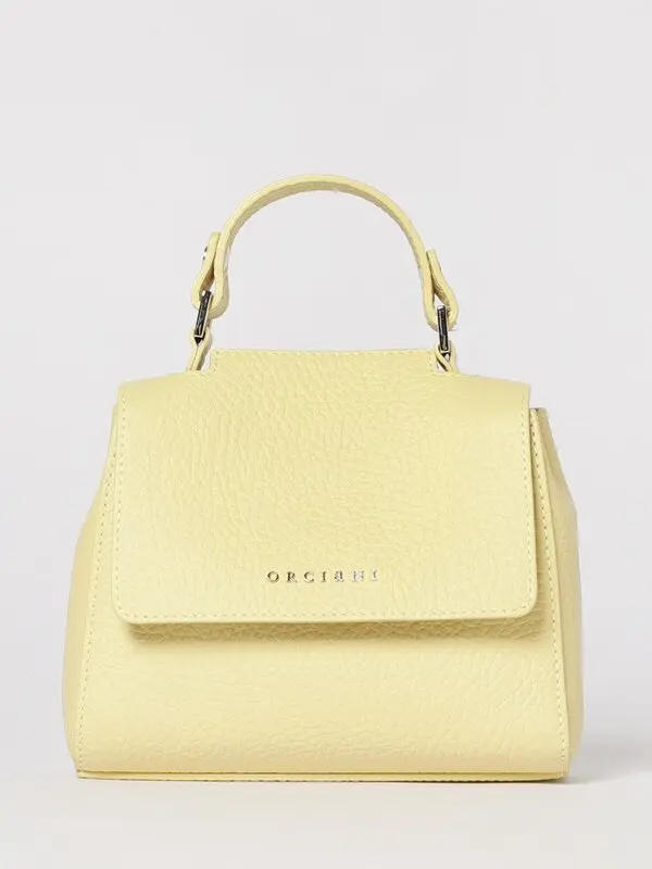 Orciani Sveva Soft Mini Hammered Leather Bag - Yellow