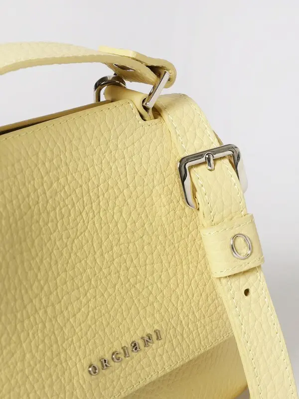 Orciani Sveva Soft Mini Hammered Leather Bag - Yellow