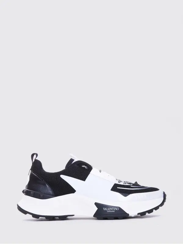 Valentino Garavani True Act Lace Up Mesh And Rubber Sneakers - Multicolor