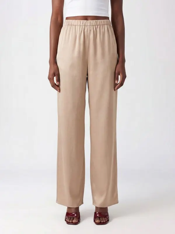 Loulou De Saison Pure Silk Palazzo Pants - Beige