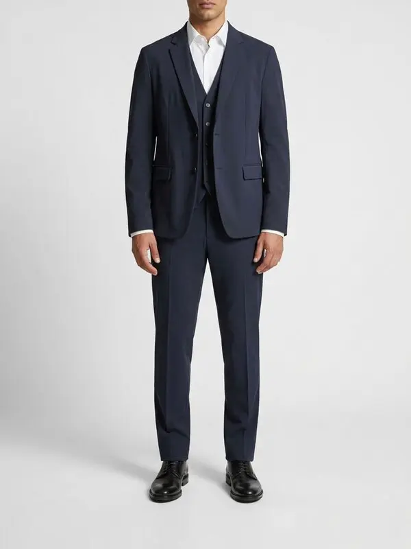 DUNO Single-breasted Technical Fabric Blazer With Flap Pockets