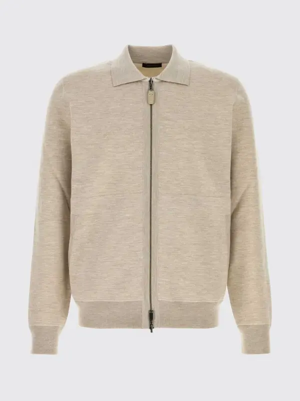 Brioni Cotton And Cashmere Polo Cardigan