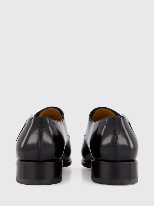 Santoni Brushed Leather Monk Strap Shoes