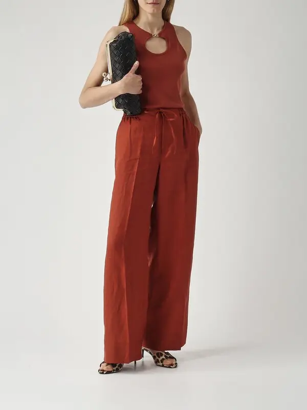 TWINSET Linen Palazzo Trousers