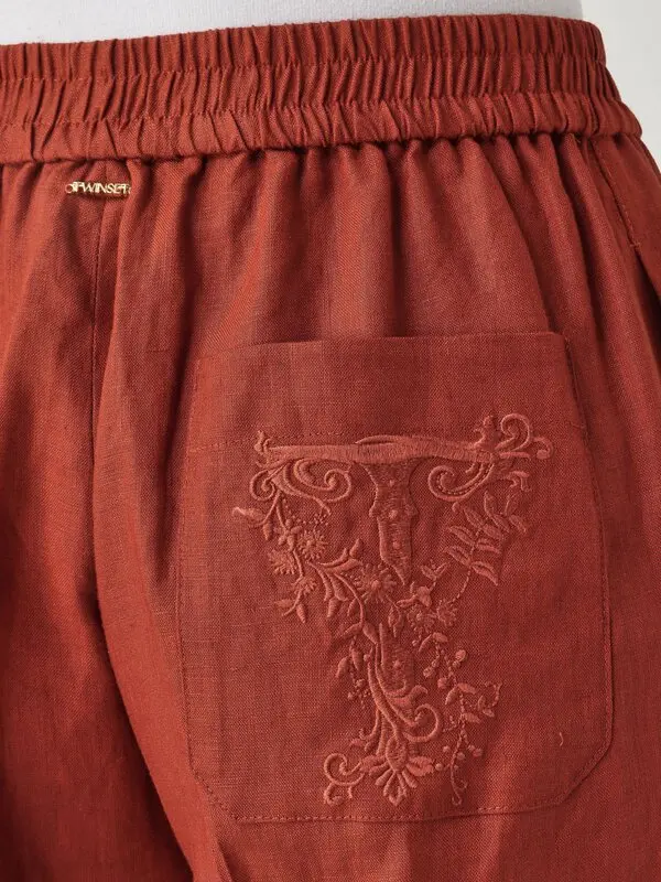TWINSET Linen Palazzo Trousers