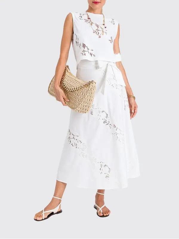 TWINSET Cotton And Macramé Lace Top
