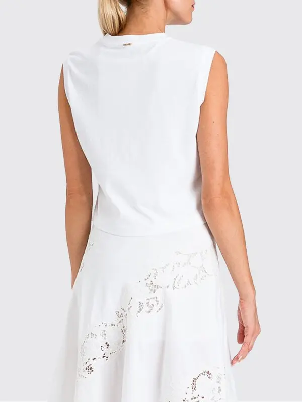 TWINSET Cotton And Macramé Lace Top