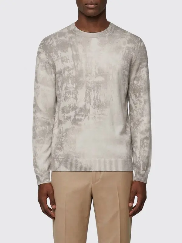 Avant Toi Abstract Pattern Cashmere Crewneck Sweater - Brown