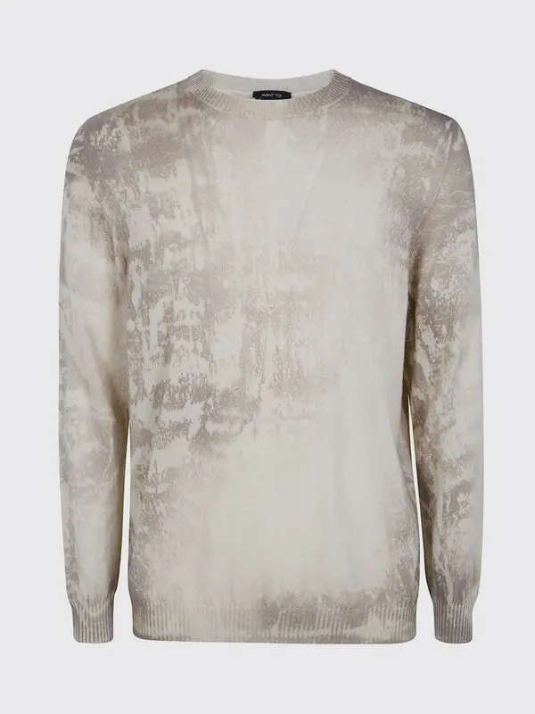 Avant Toi Abstract Pattern Cashmere Crewneck Sweater - Brown