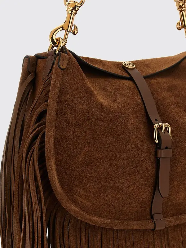Etro Pony Suede Bag With Maxi Fringes - Beige