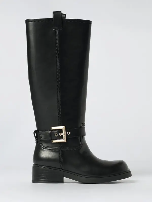 Armani Exchange Knee High Boots With Buckled Detail