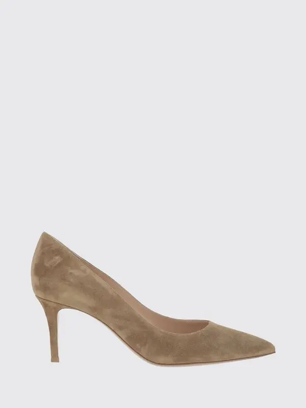 GIANVITO ROSSI Suede Stiletto Heel Pumps - Beige