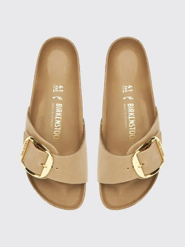 BIRKENSTOCK Madrid Big Buckle Oiled Leather Mule Sandals - Beige