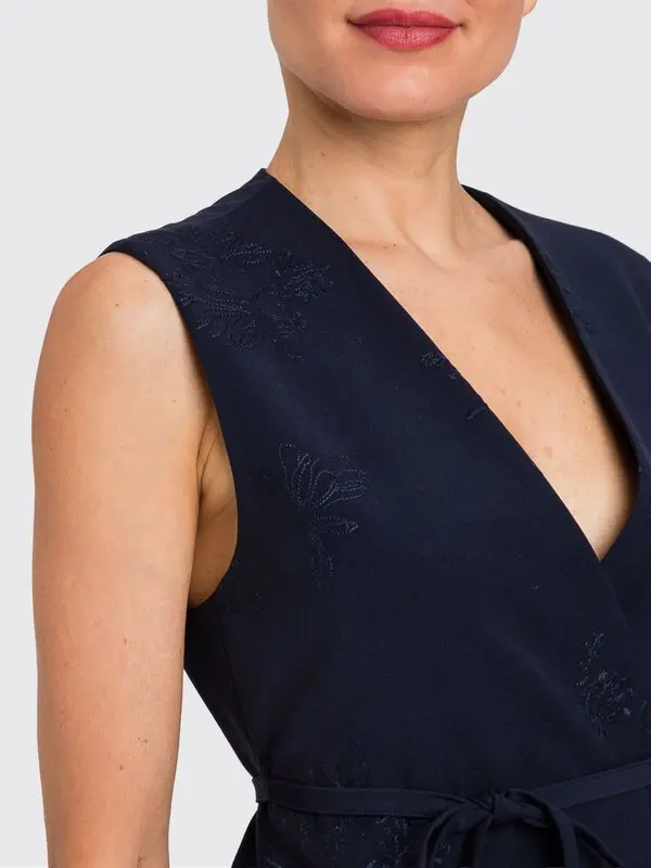 TWINSET Embroidered Viscose Blend Vest