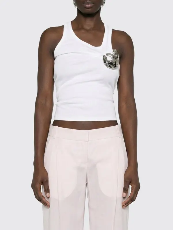 Coperni Asymmetric Cotton Top With Detail