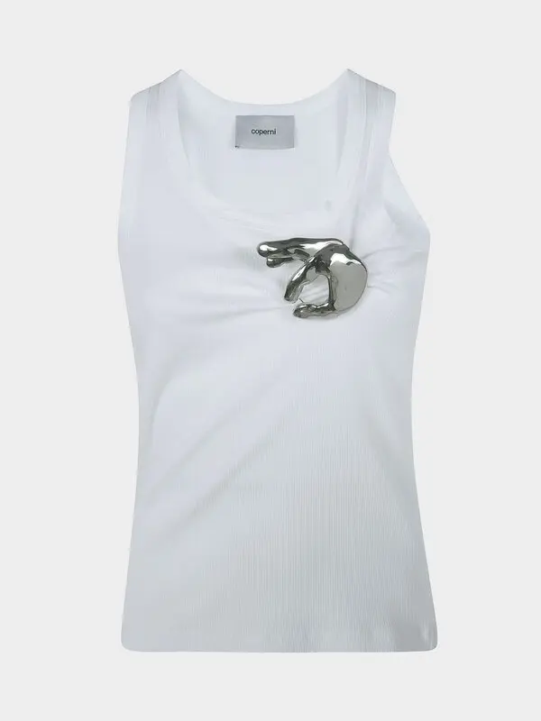 Coperni Asymmetric Cotton Top With Detail